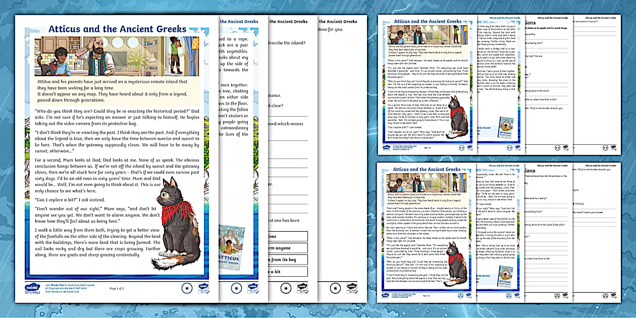 Atticus and the Ancient Greeks' KS2 Reading Comprehension